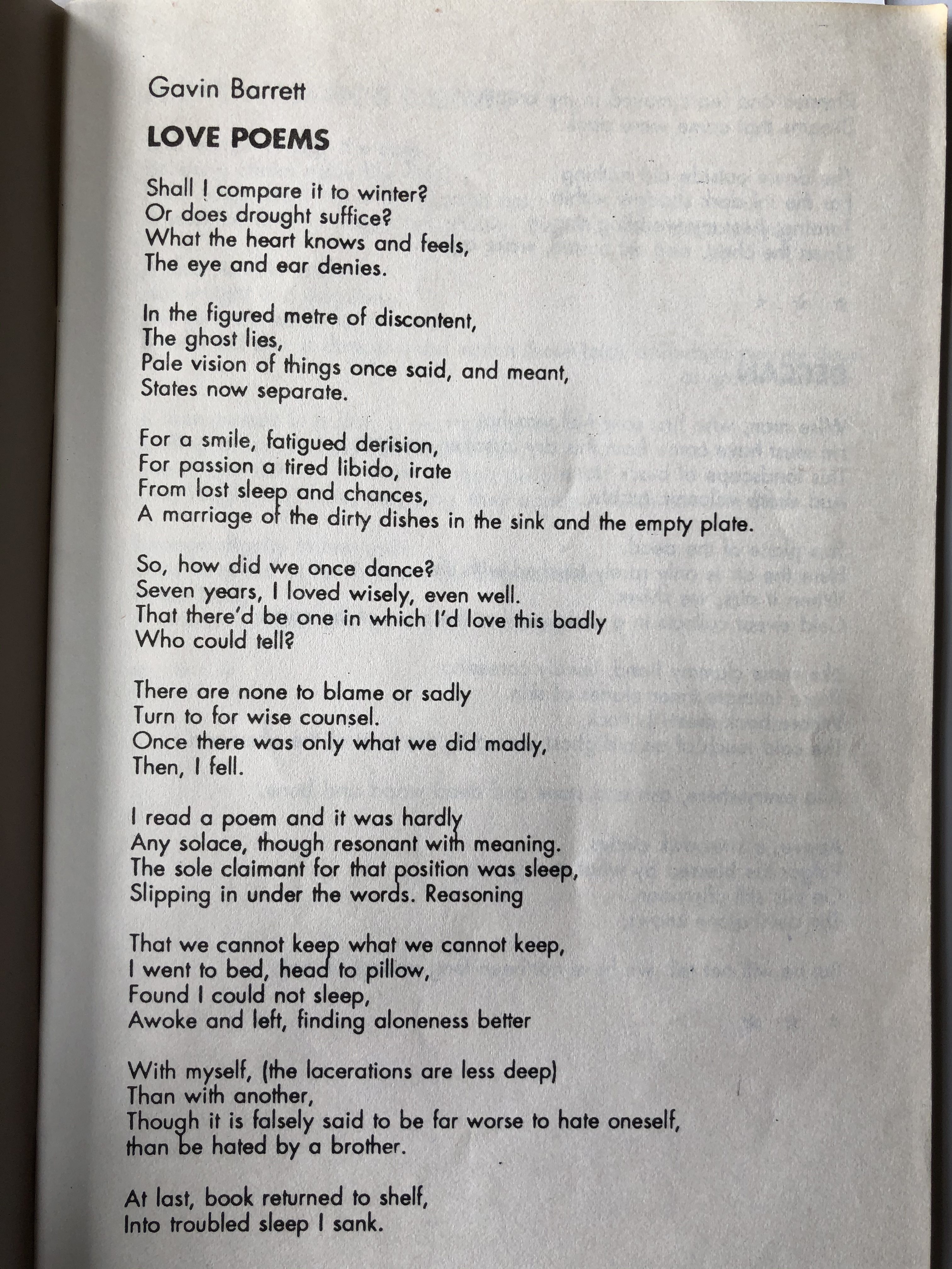 Poetry – gavin barrett